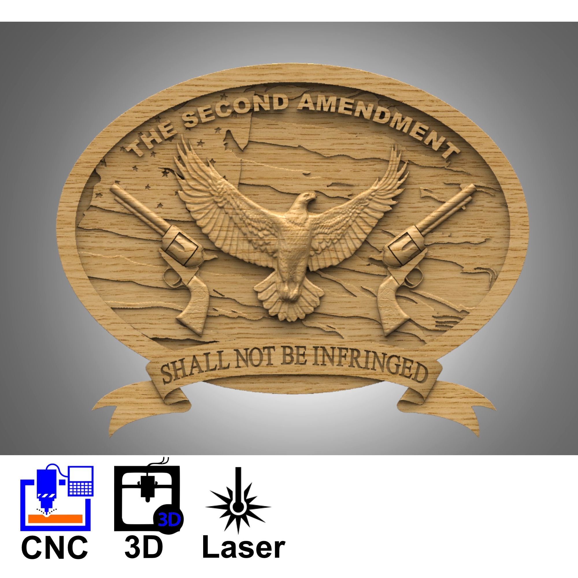 Second Amendment Eagle - Digital Download Files - CNC, 3D Printing ...