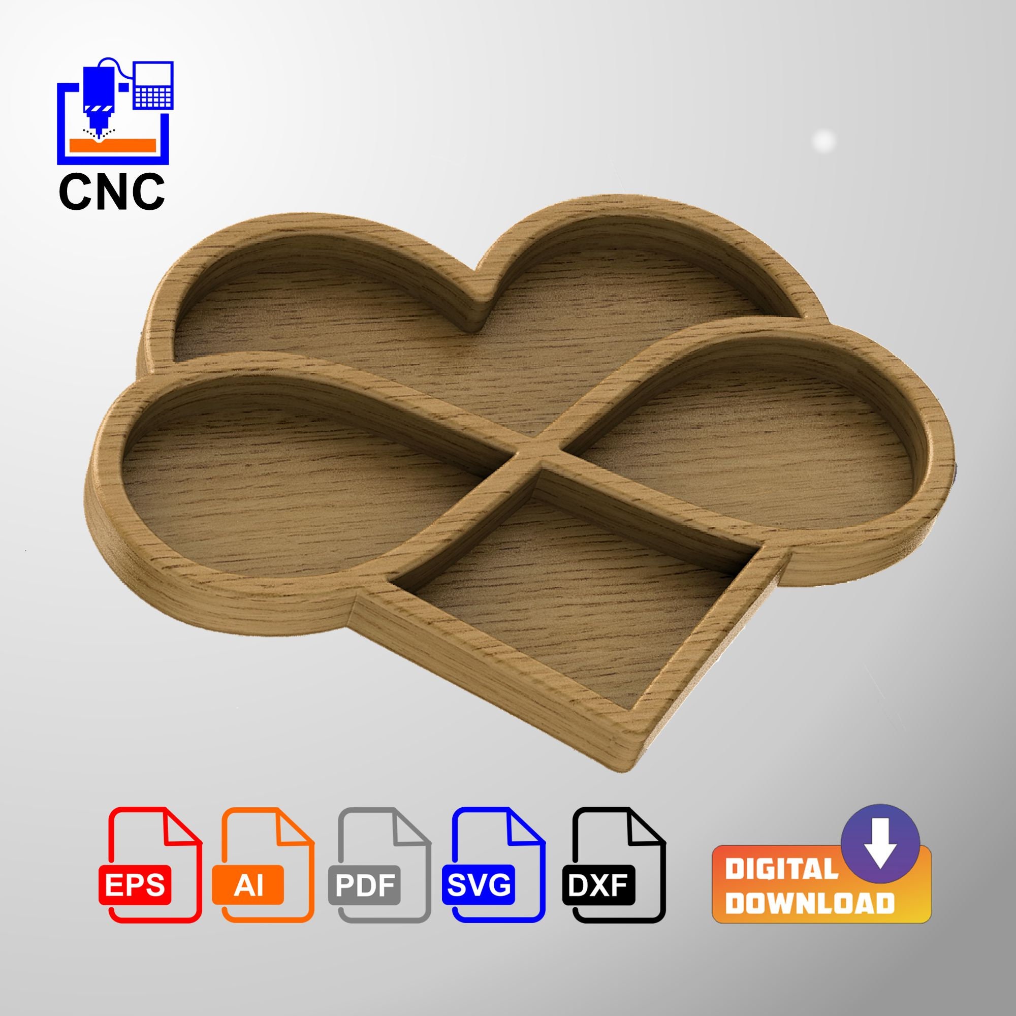 Assorted Heart Trays Digital Download Files CNC or 3D - Etsy