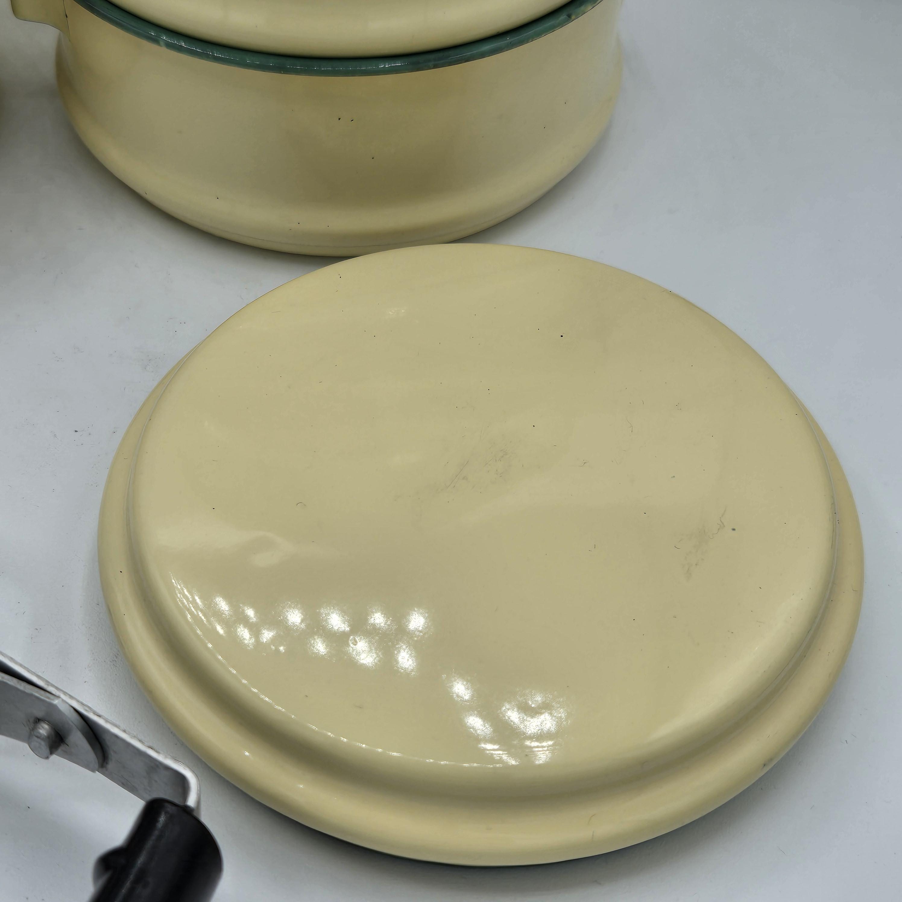 Rare, Functional Vintage Tiffin Enamel Lunch Box | 4-tier Yellow Metal ...