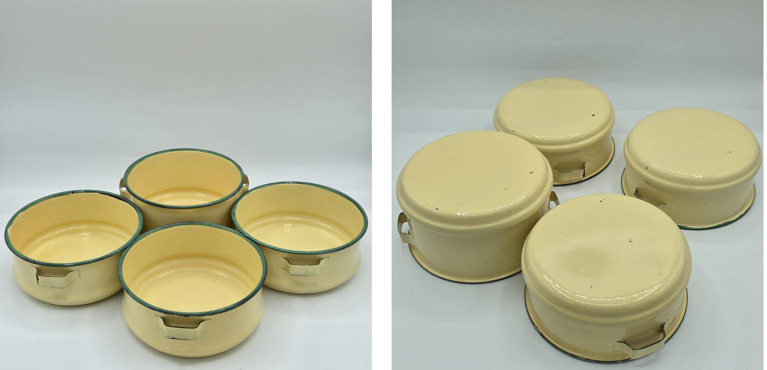 Rare, Functional Vintage Tiffin Enamel Lunch Box | 4-tier Yellow Metal ...