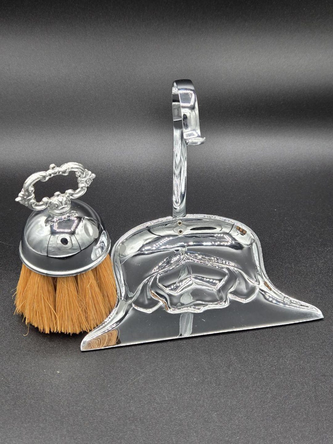 Vintage Table Crumb Pick up Broom Set Made in England Silent Butler ...