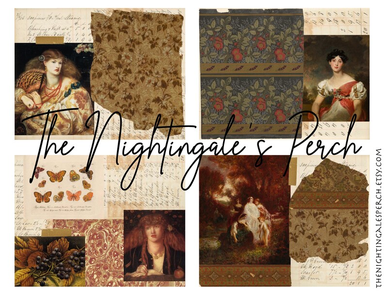 Romantic Reverie Junk Journal Paper: Medieval Vintage Collages (digital ...