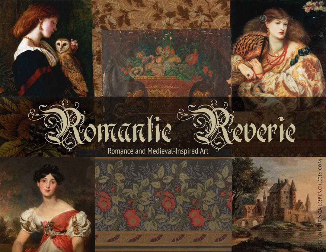 Romantic Reverie Junk Journal Paper: Medieval Vintage Collages (digital ...