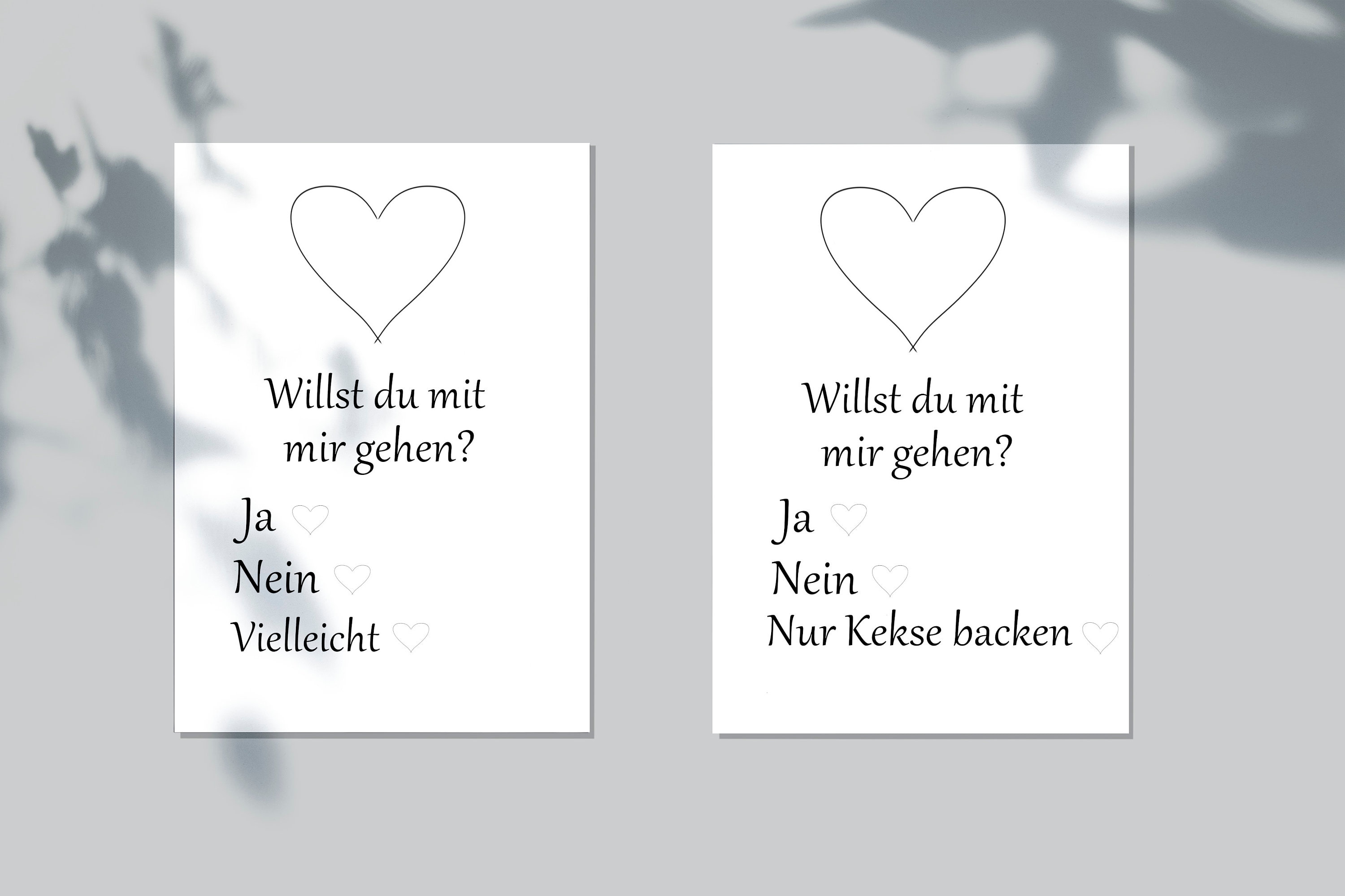 Willst du mit mir gehen, Karten, Postkarten, Liebe, Valentinstag, Love ...