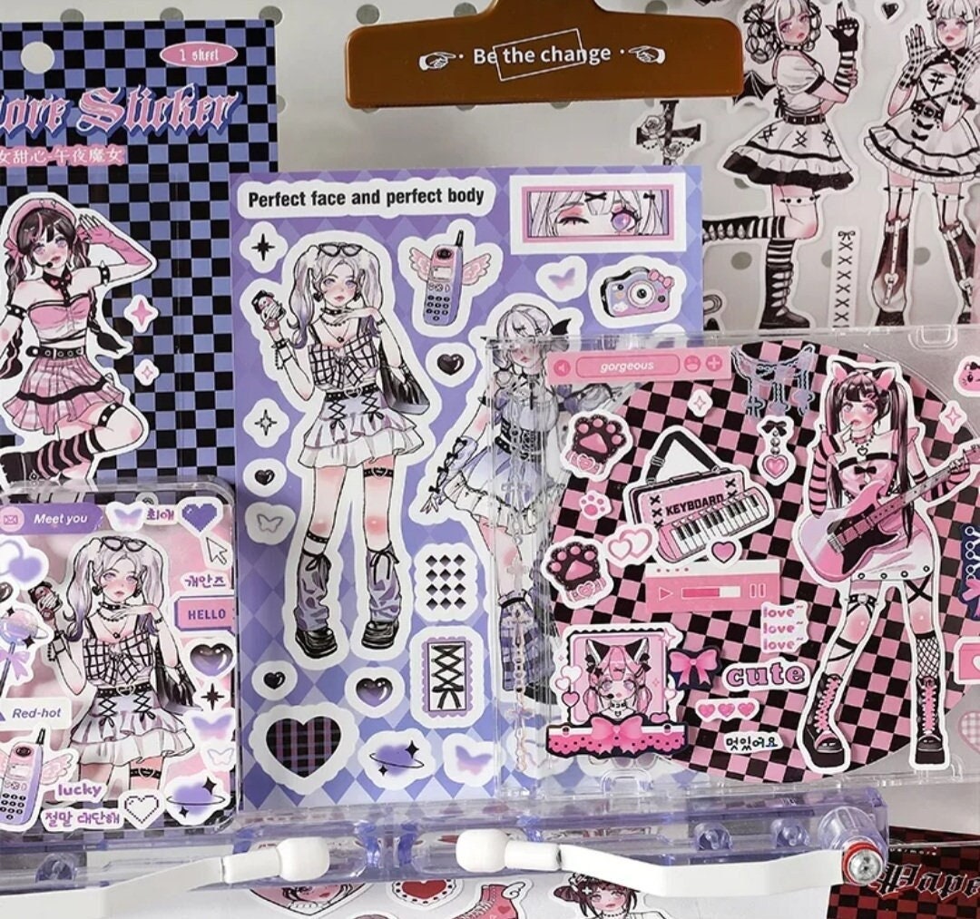 Anime Girls Stickers 4 Kind Series - Etsy