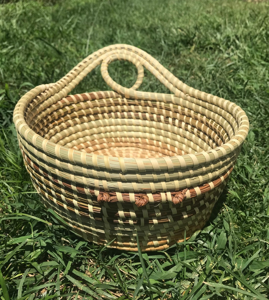 Handmade Gullah Sweetgrass Basket: Charleston Bowl Basket - Etsy
