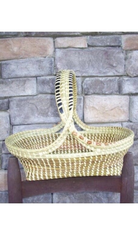 Gullah Cross-handle Basket Sweetgrass Fanner Charleston Basket Sweet ...