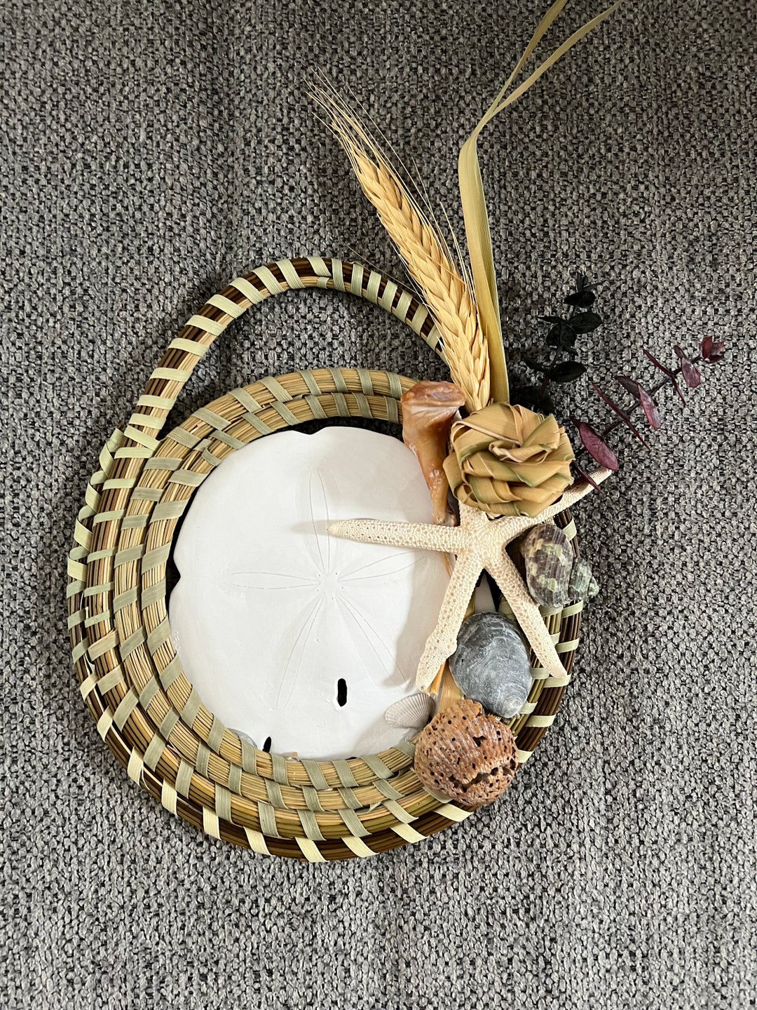 Sweetgrass Palmetto Rose Wreath: Lowcountry Wedding Decor - Etsy