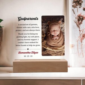 Unique Godparents Gift Acrylic Plaque Personalized Godparent Plaque ...
