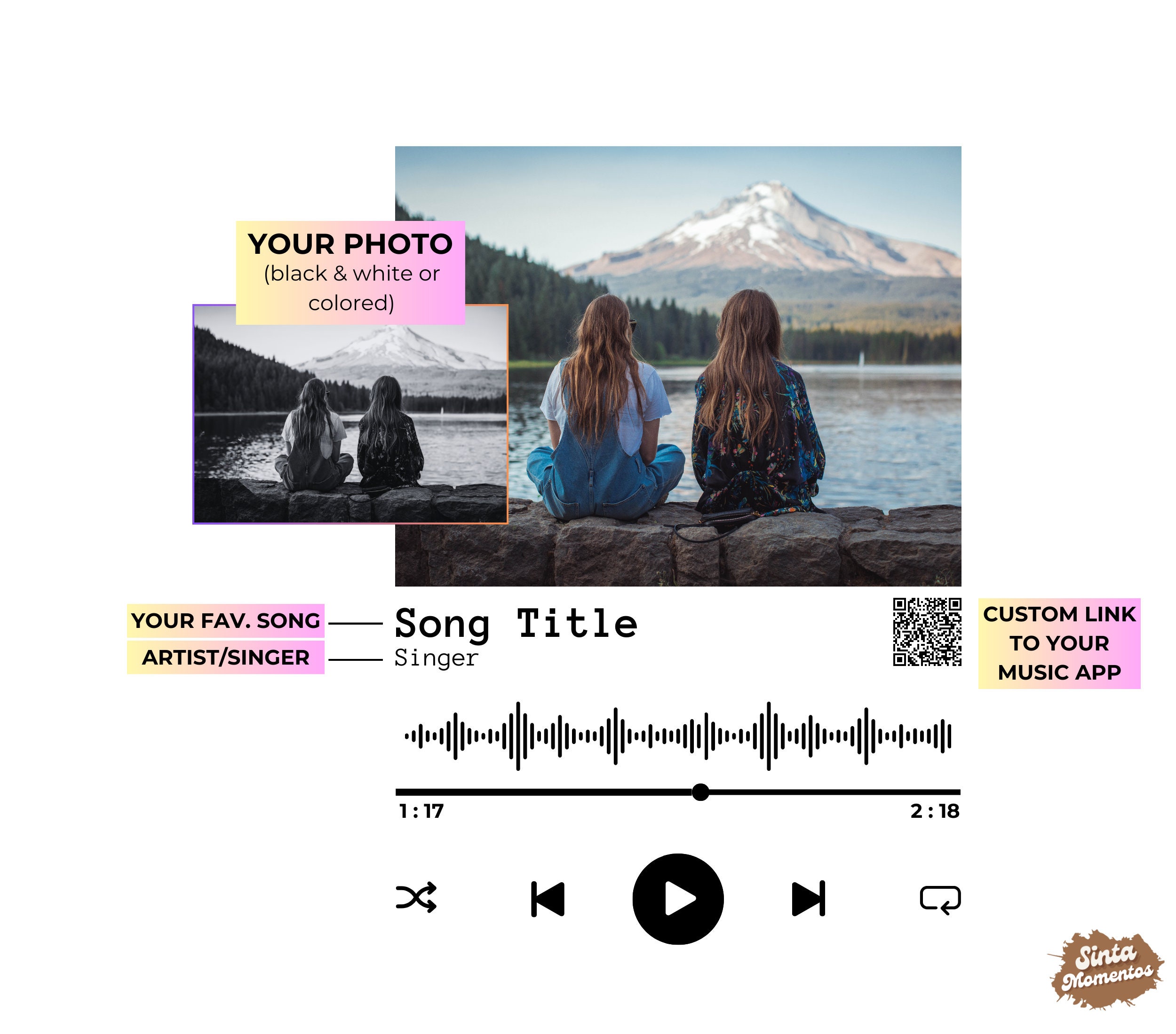 Custom Spotify Music Print Wall Art, Music Song Code Digital Download ...