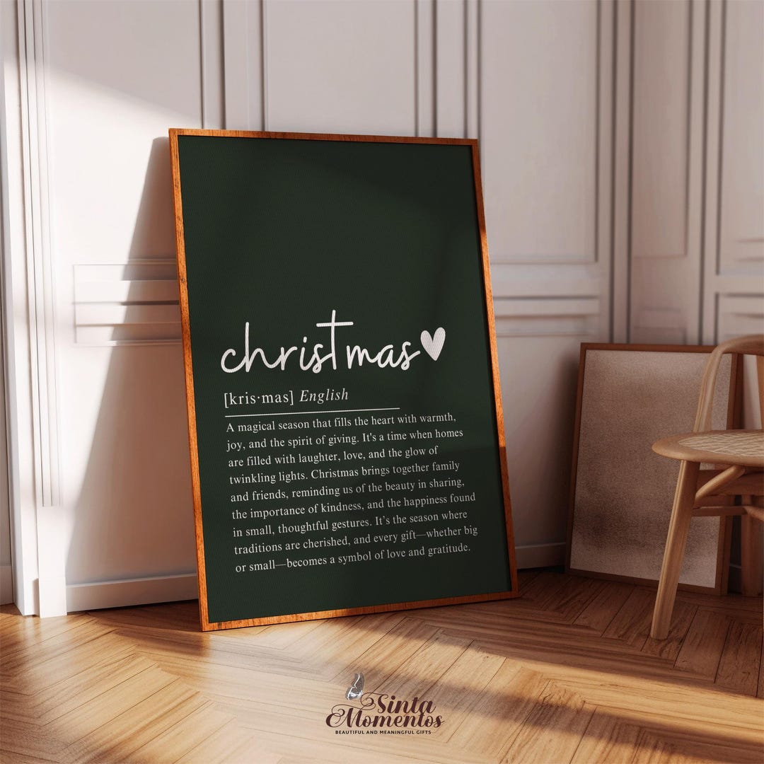Christmas Definition Print, Holiday Christmas Printable Wall Art ...