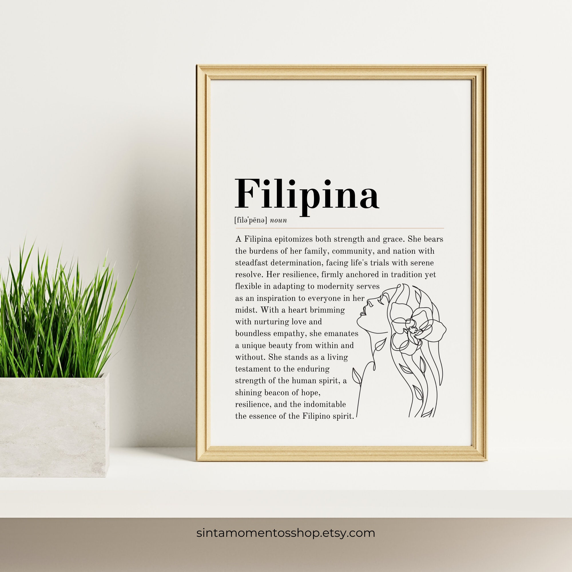 Filipina Definition Printable Wall Art, Filipina Wall Art, Modern ...