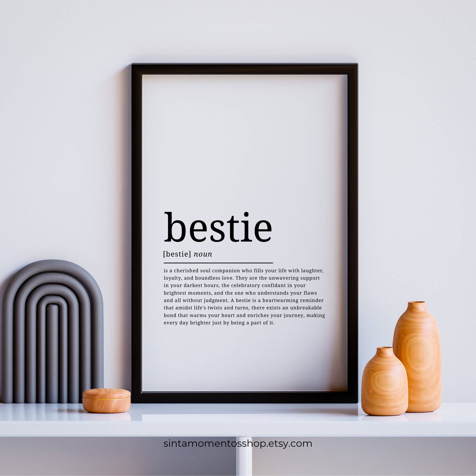 Bestie Definition Printable Wall Art, Bestie Meaning for Best Friend ...