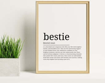Best Friend Definition Printable, Digital Download Print, Best Friend ...