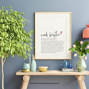 Work Bestie Definition Printable Wall Art Office Coworker Gift for Work ...