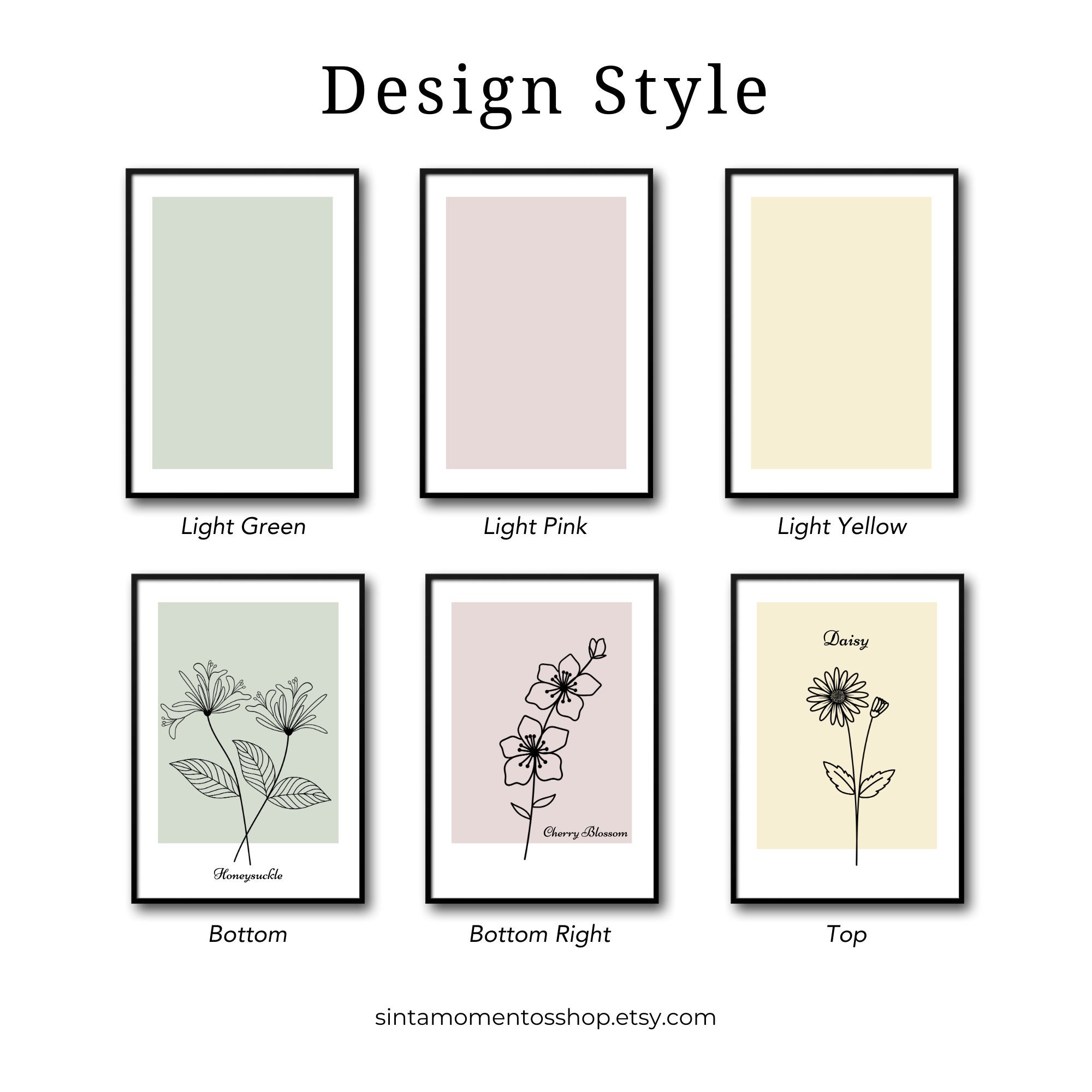 Custom Birth Flower Month Printable Wall Art, Personalize Birth Flower ...