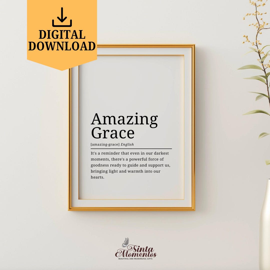 Amazing Grace Christian Wall Art, Inspirational Printable Wall Art ...