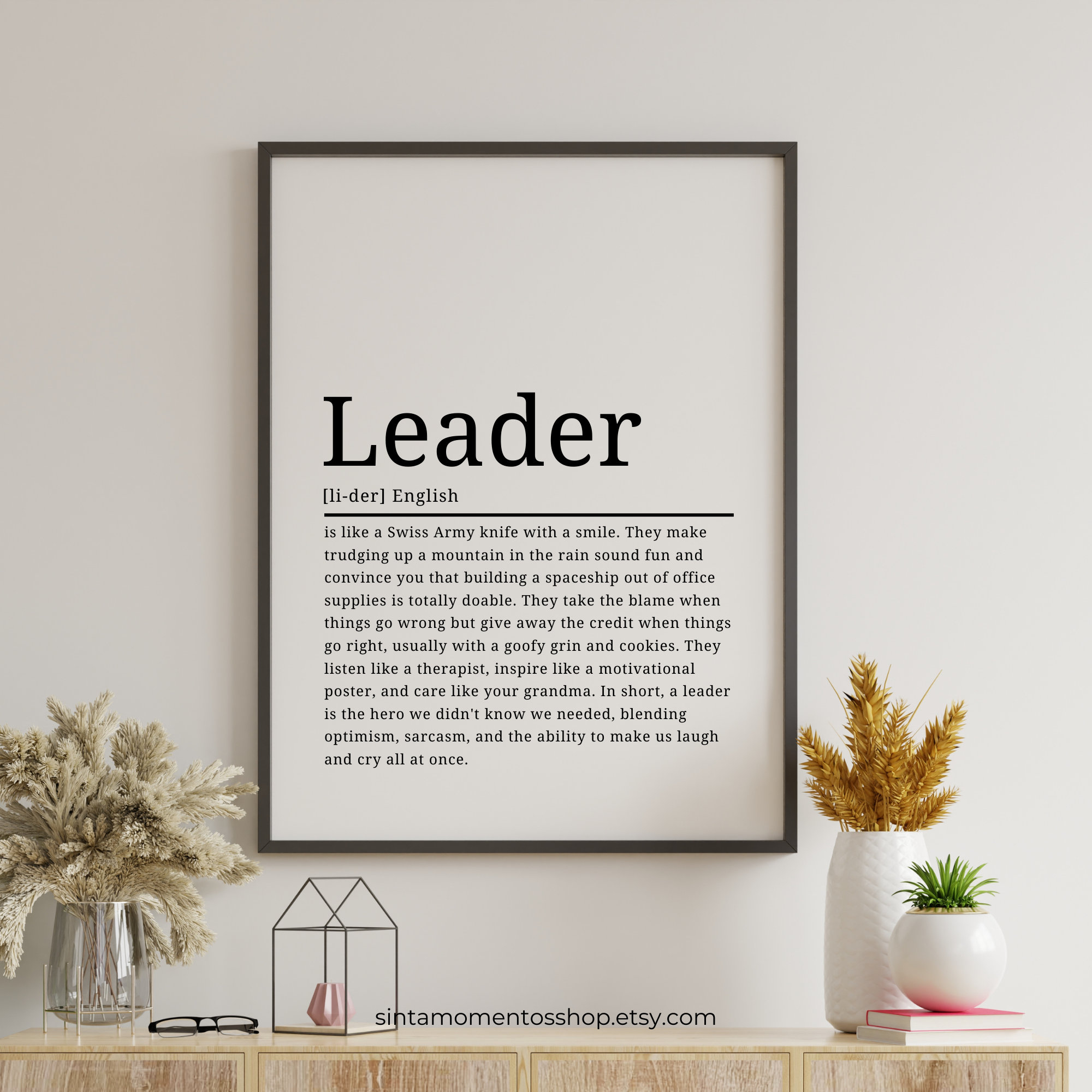 Leader Definition Printable Wall Art, Motivational Leader Meaning ...