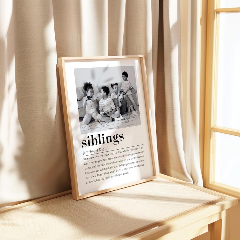 Personalised Siblings Definition Poster, Sibling Definition Printable ...