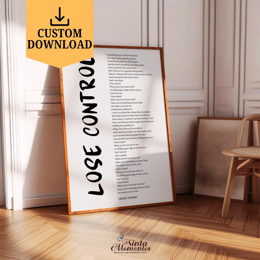 Personalized Song Lyrics Print: Custom Music Quote Poster (digital ...