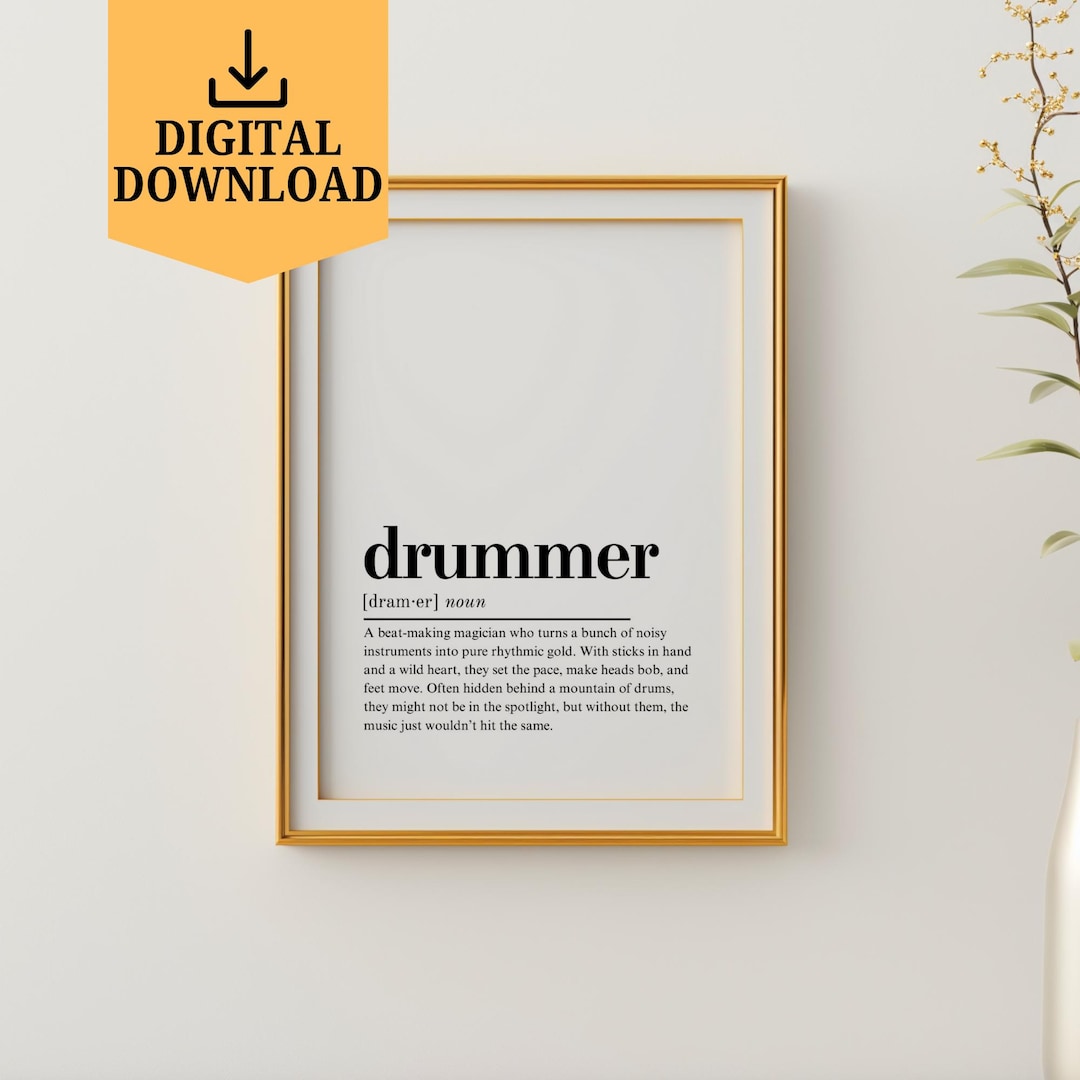 Drummer Definition Print: Minimalist Wall Art (digital Download) - Etsy