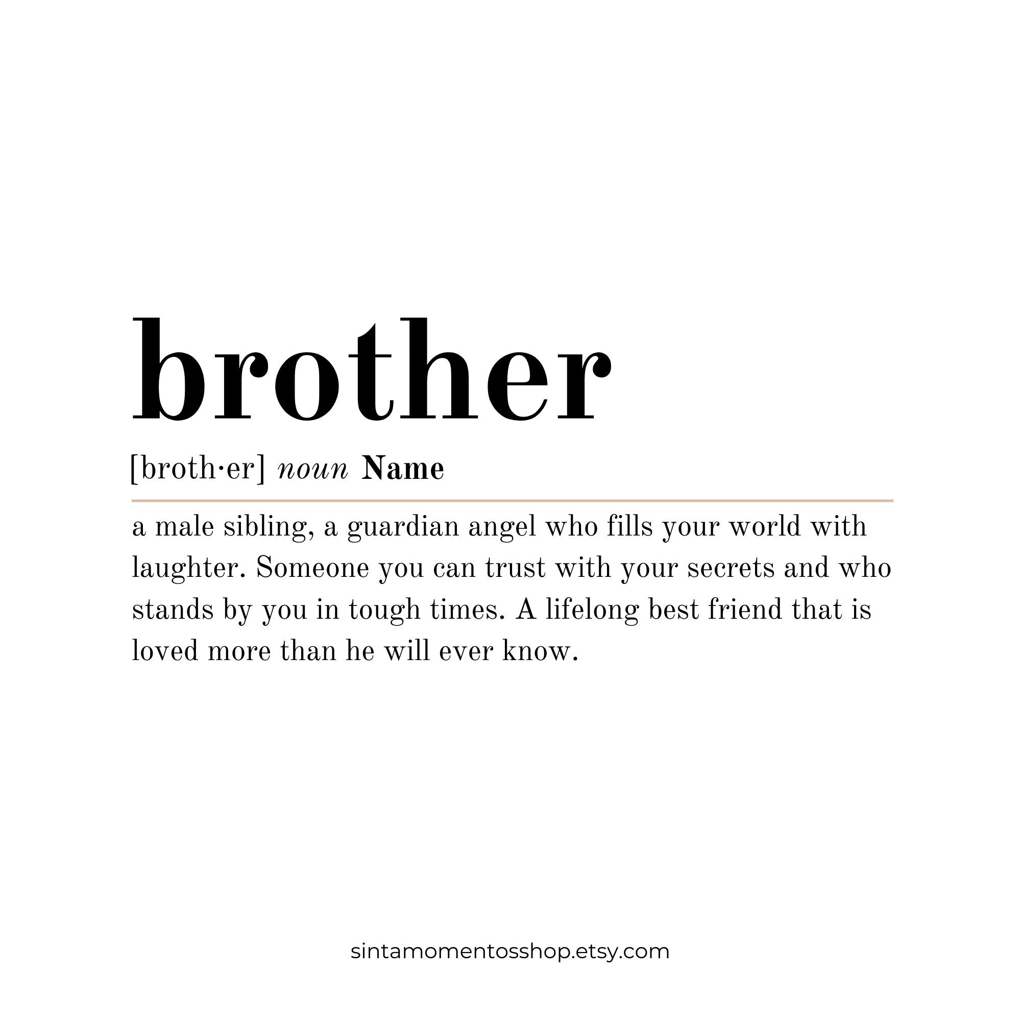 Personalised Brother Photo Definition Printable Wall Art, Brother ...