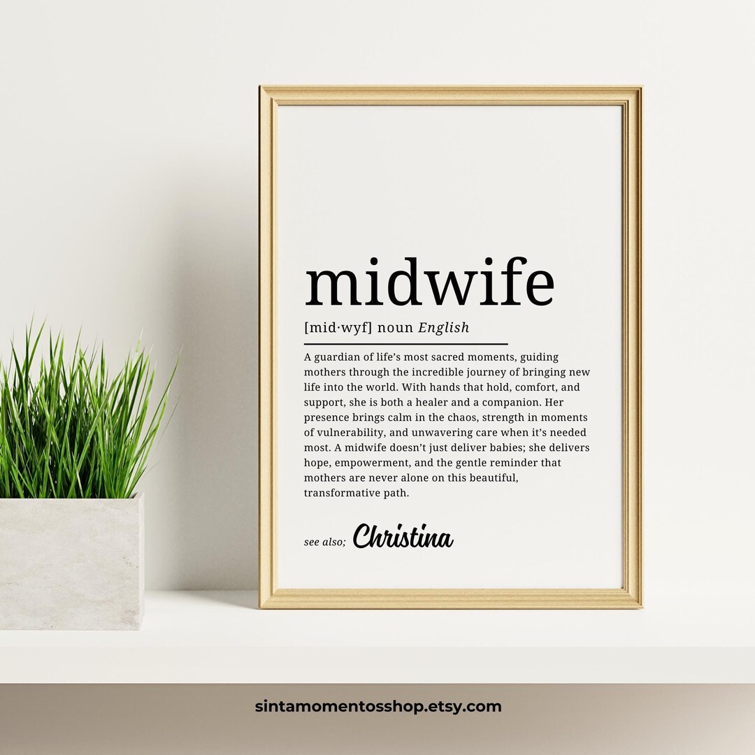 Custom Midwife Definition Printable Wall Art, Nurse Midwife Gift ...
