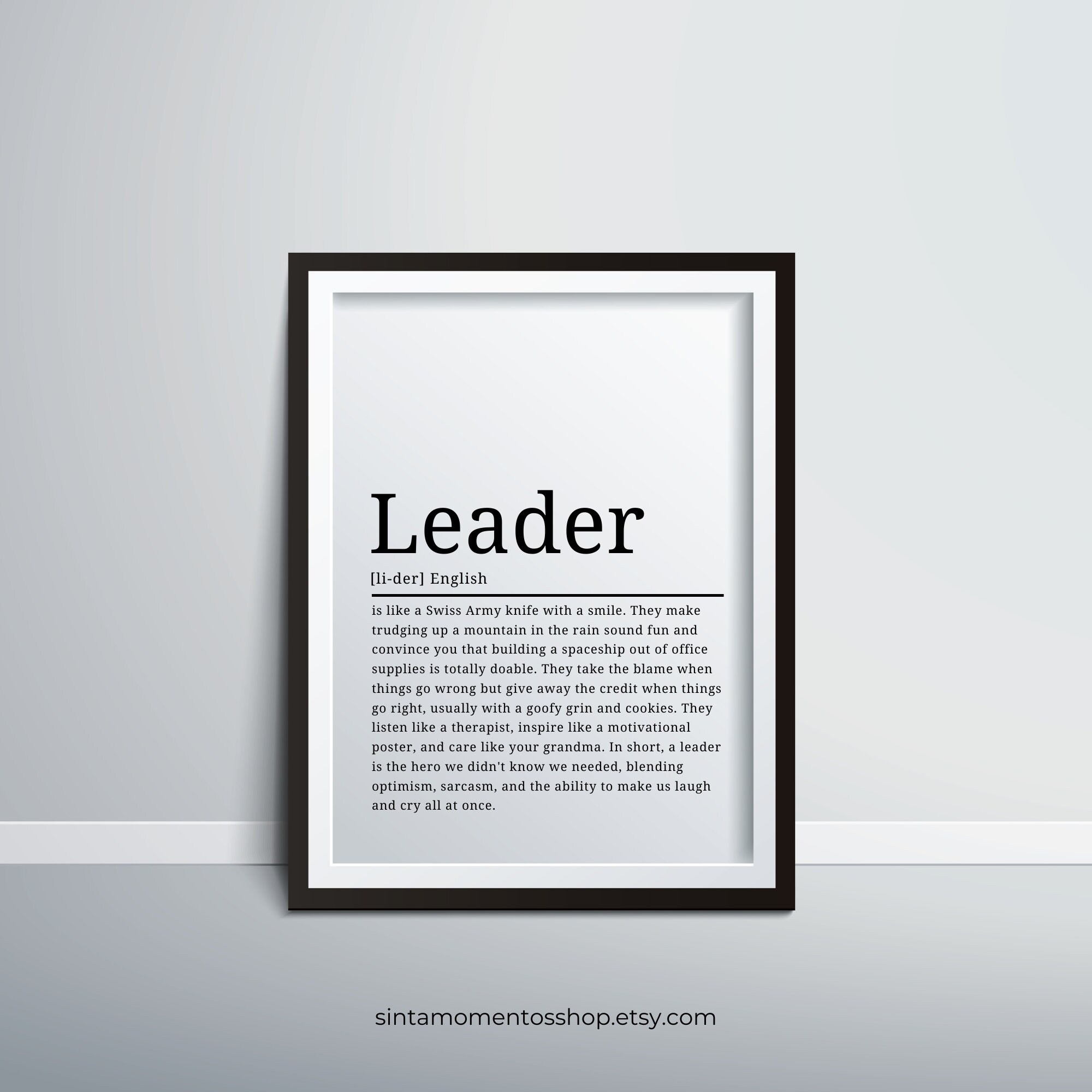 Leader Definition Printable Wall Art, Motivational Leader Meaning ...