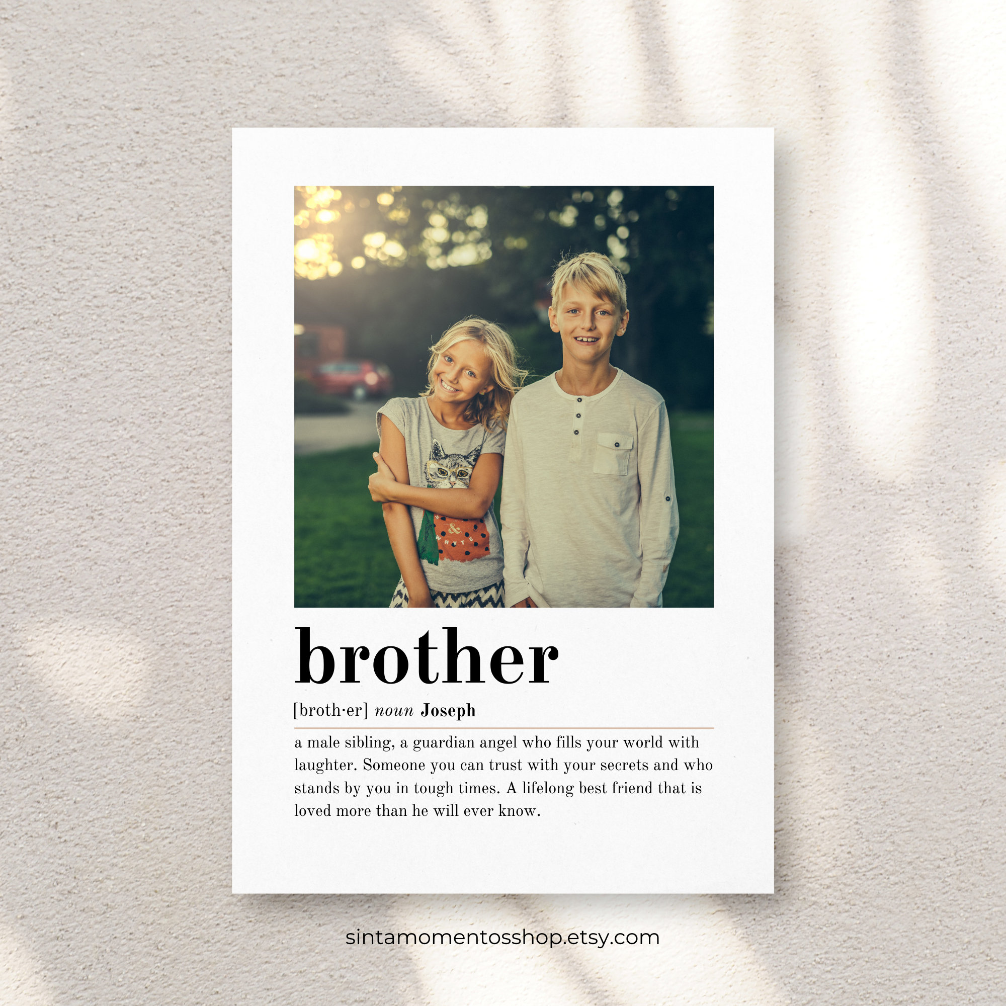 Personalised Brother Photo Definition Printable Wall Art, Brother ...