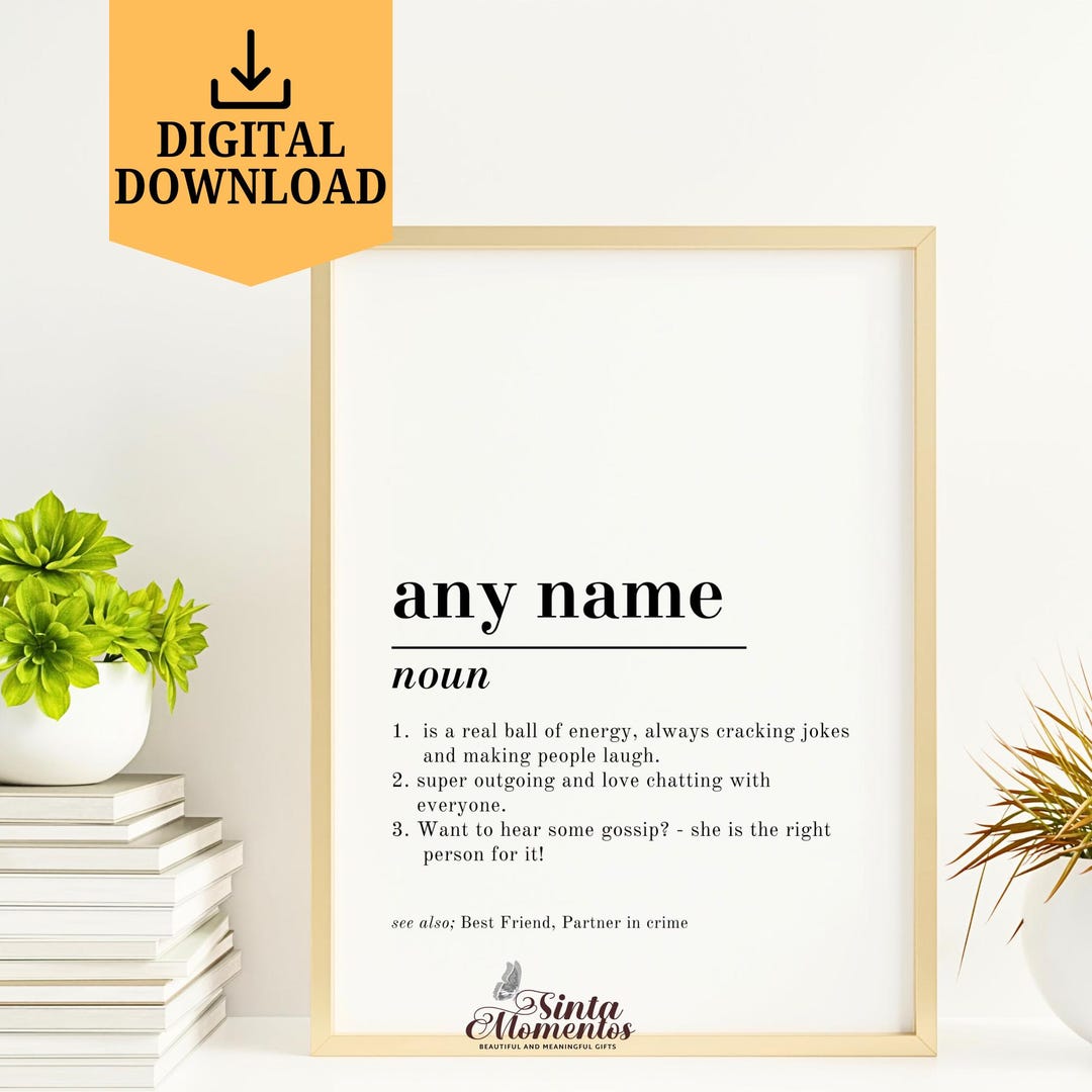 Personalised Name Definition,custom Name Print,best Friend Definition ...