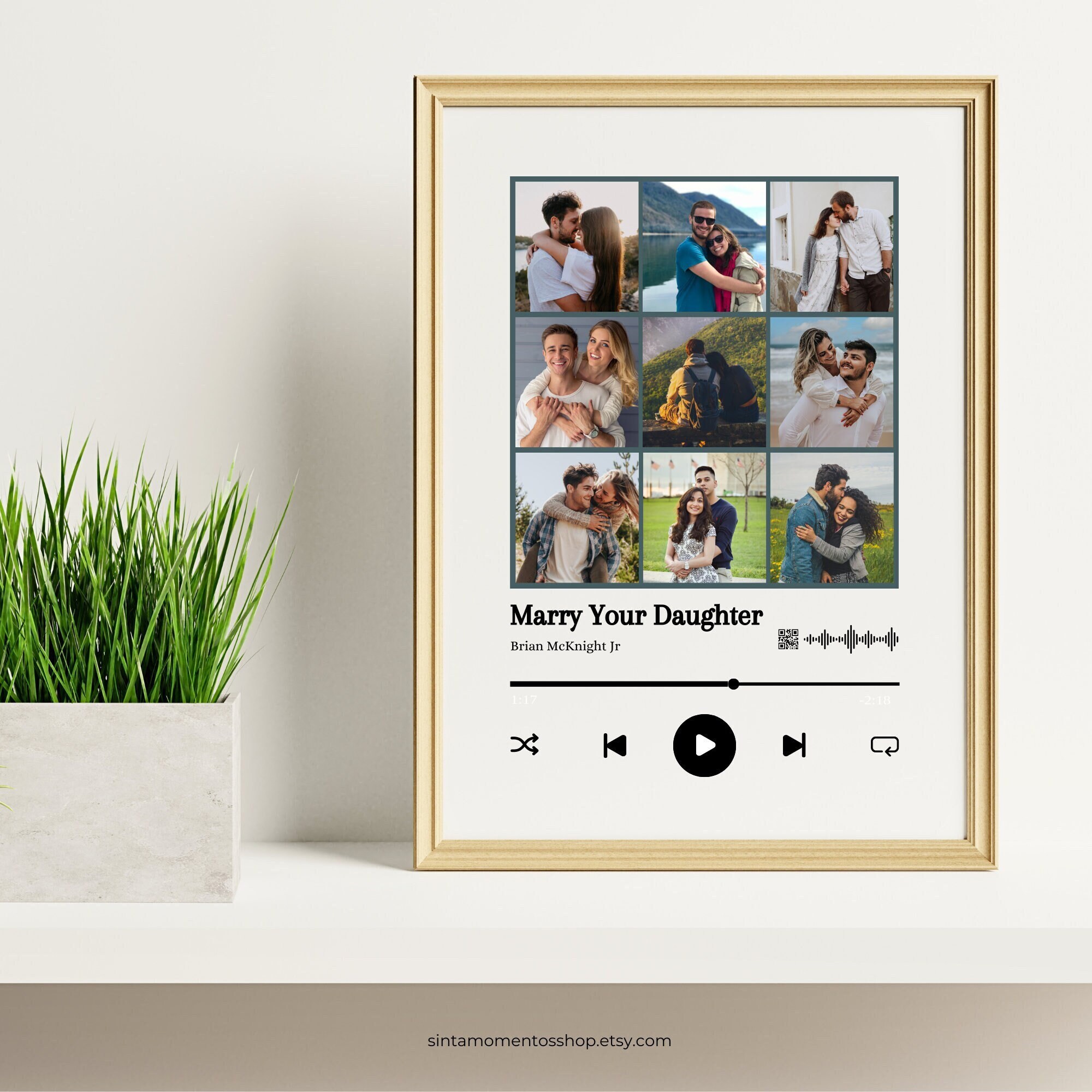Personalised Picture With Spotify Wall Art, Spotify Picture Music Printable Wall Art, Custom ...