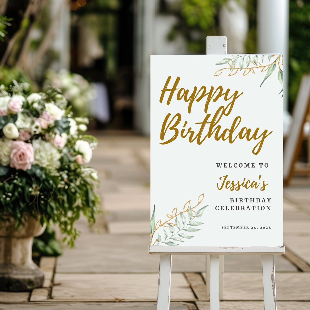 Happy Birthday Welcome Sign, Instant Download, Birthday Sign Poster ...