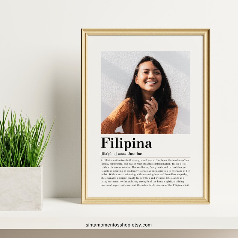 Personalised Filipina Definition Printable Wall Art, Filipina Beauty ...
