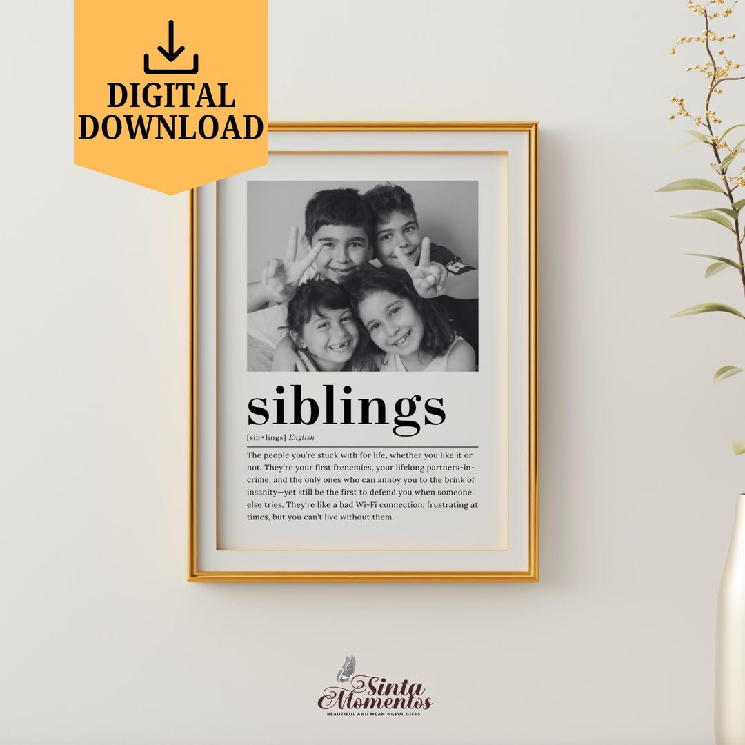 Personalised Siblings Definition Poster, Sibling Definition Printable ...