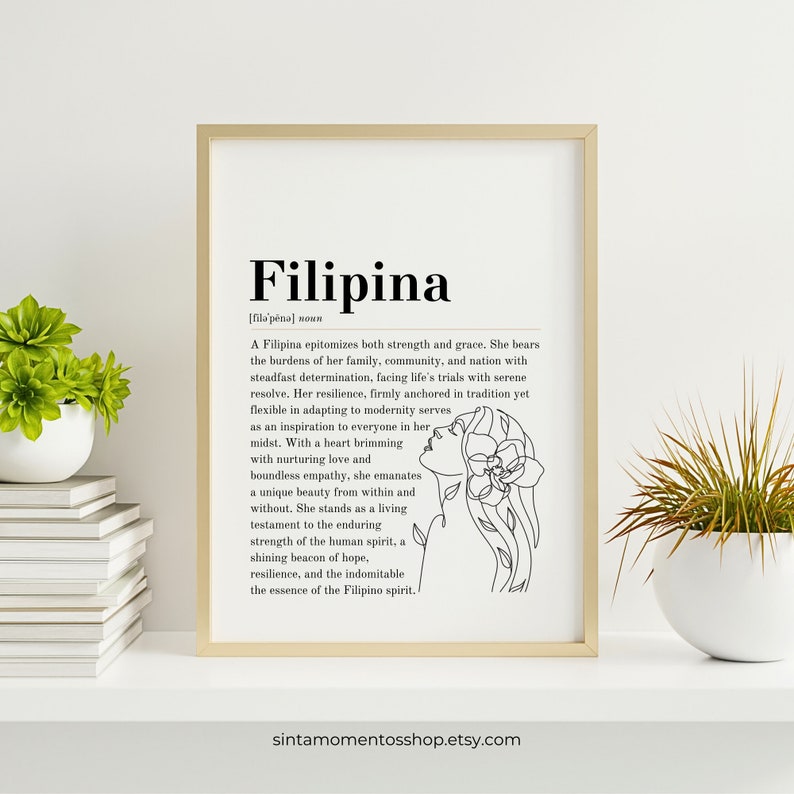 Filipina Definition Printable Wall Art, Filipina Wall Art, Modern ...