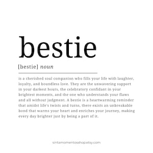 Bestie Definition Printable Wall Art, Bestie Meaning for Best Friend ...