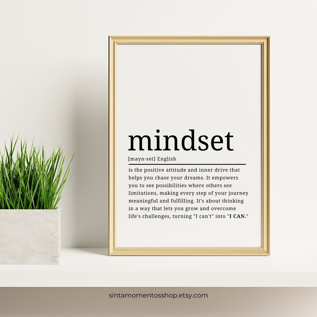 Inspirational Mindset Definition Printable, Positive Thinking Digital ...