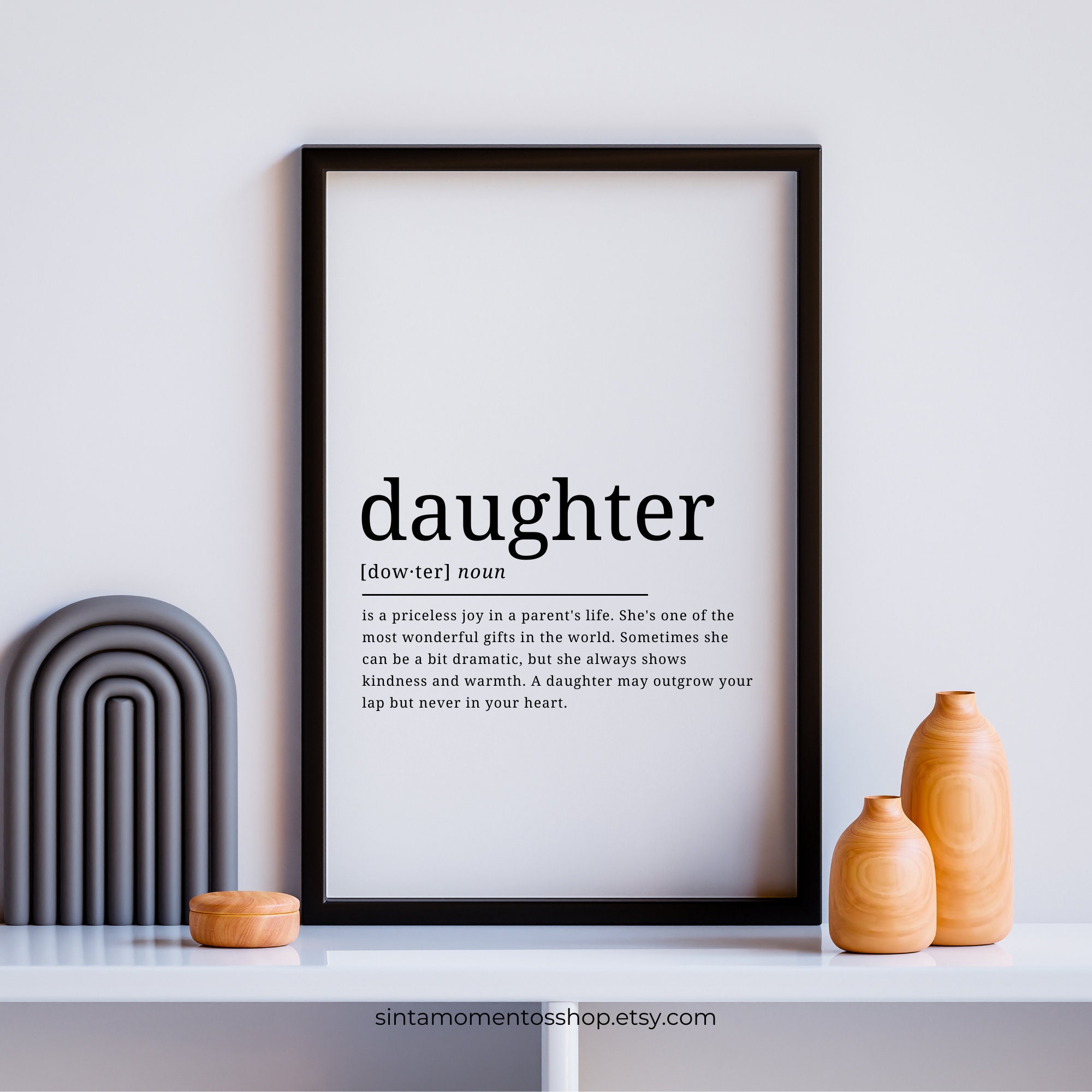 Daughter Definition Printable Wall Art, Daughter Meaning Digital ...