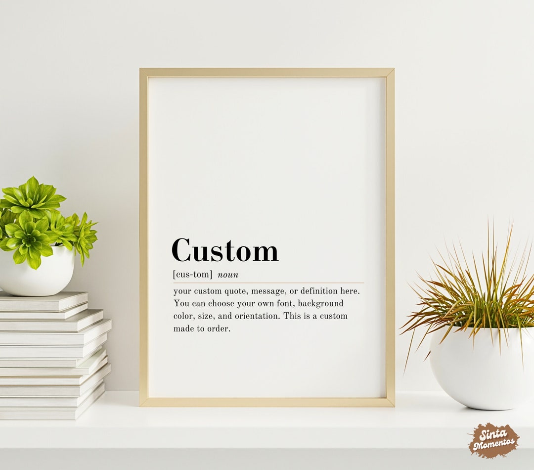 Personalised Definition Wall Art, Custom Definition Printable Wall Art ...