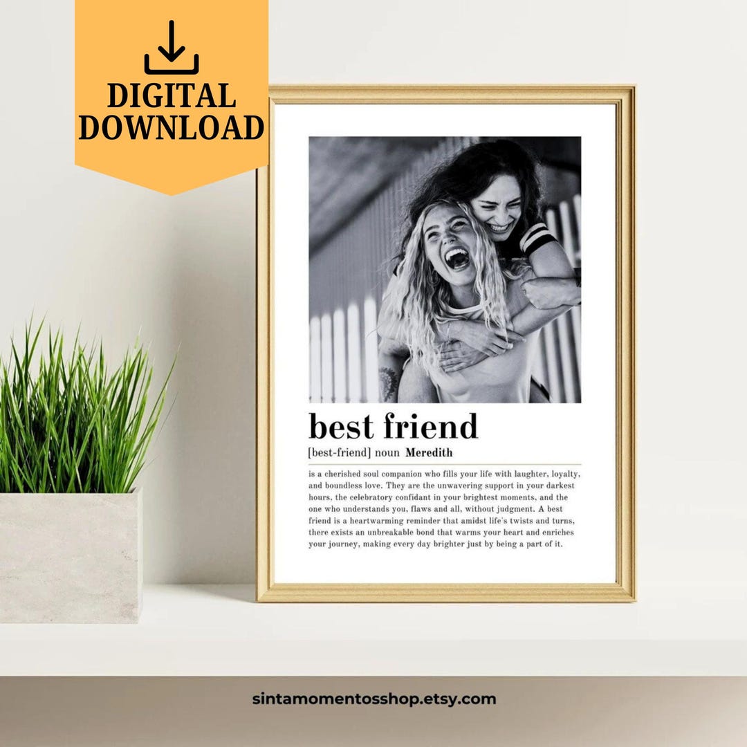 Personalised Best Friend Definition Printable Wall Art, Best Friend ...