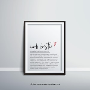 Work Bestie Definition Printable Wall Art Office Coworker Gift for Work ...
