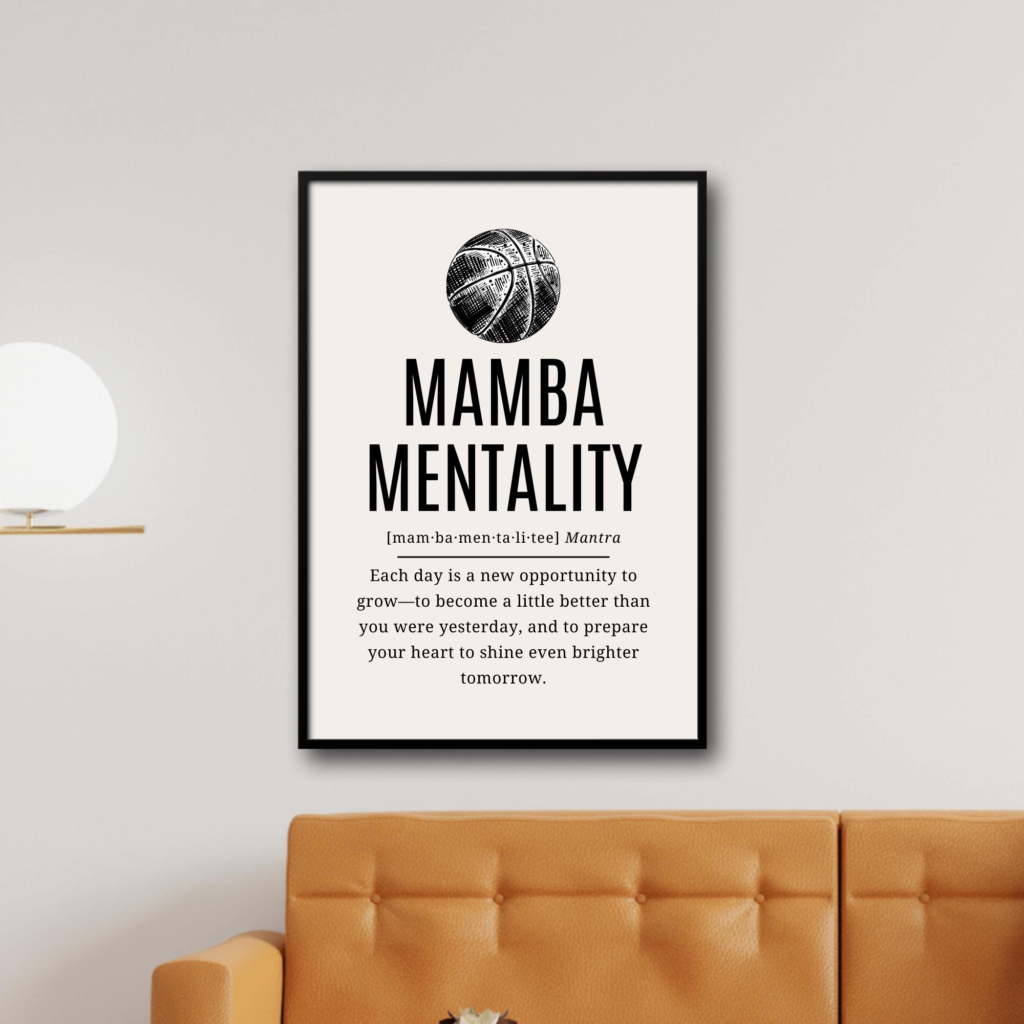 Mamba Mentality Definition Printable Wall Art, Kobe Basketball Quotes ...