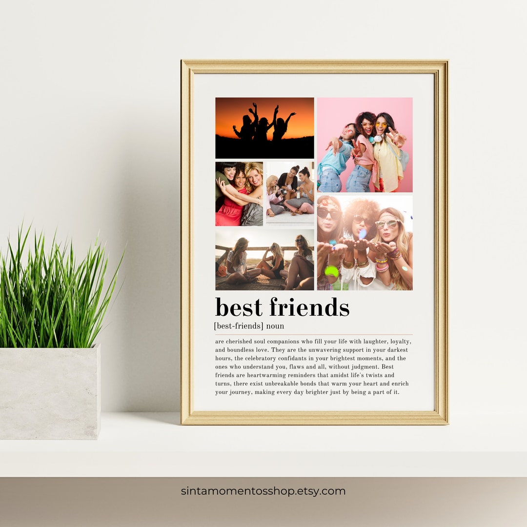 Best Friends Collage Photo Print Custom Vintage Prints Gift for Her ...