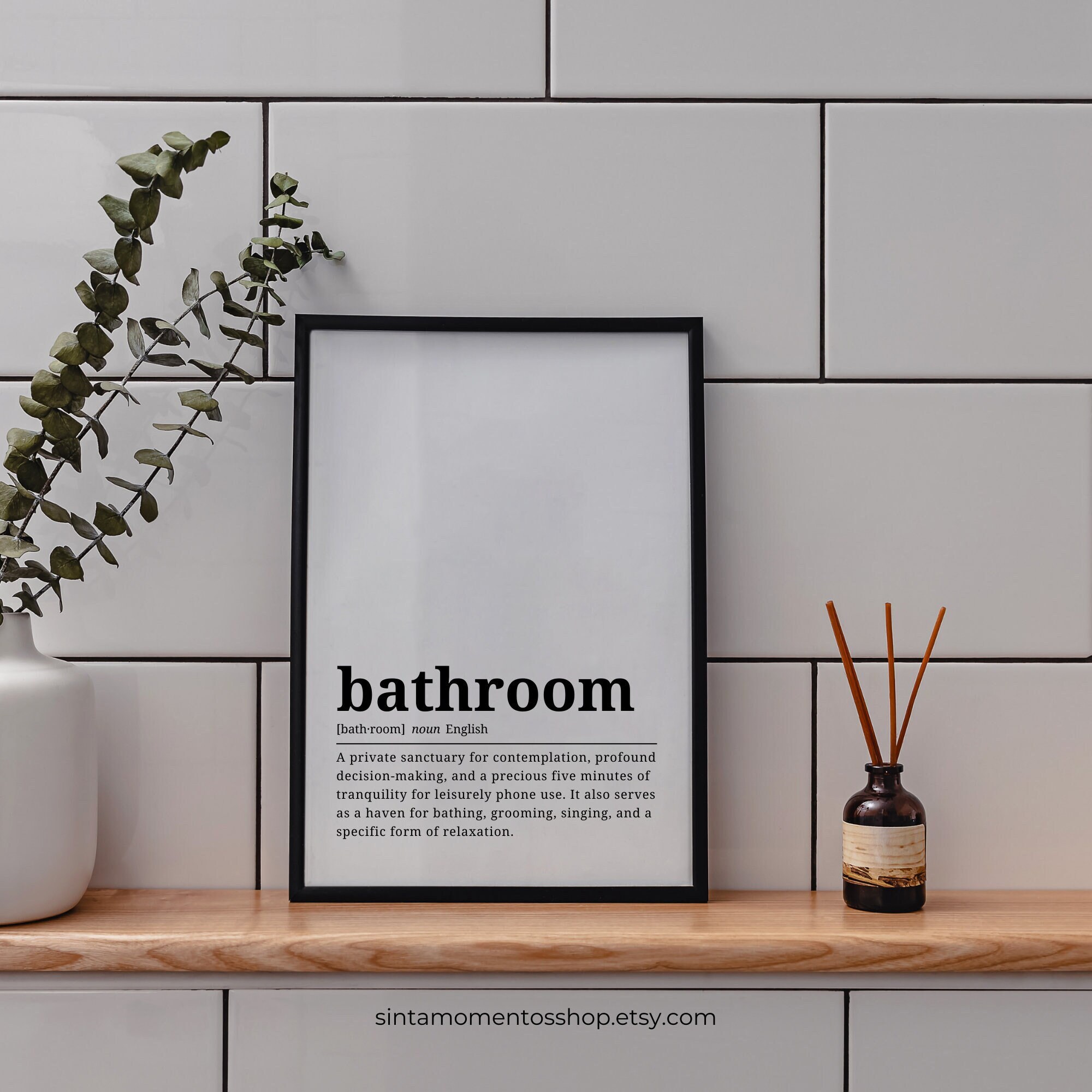 Bathroom Definition Printable Wall Art, Funny Bathroom Art, Bathroom ...