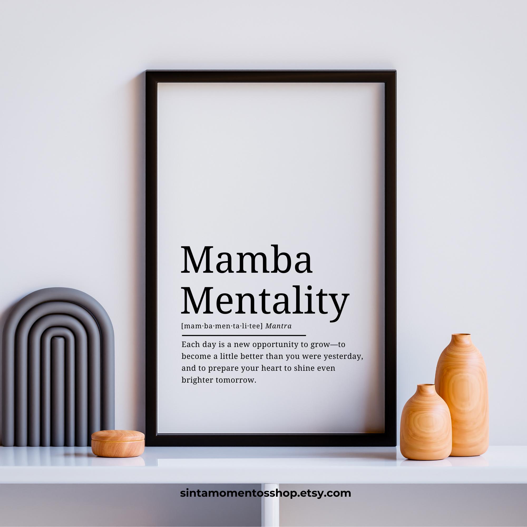 Mamba Mentality Definition Printable Wall Art, Kobe Basketball Quotes ...
