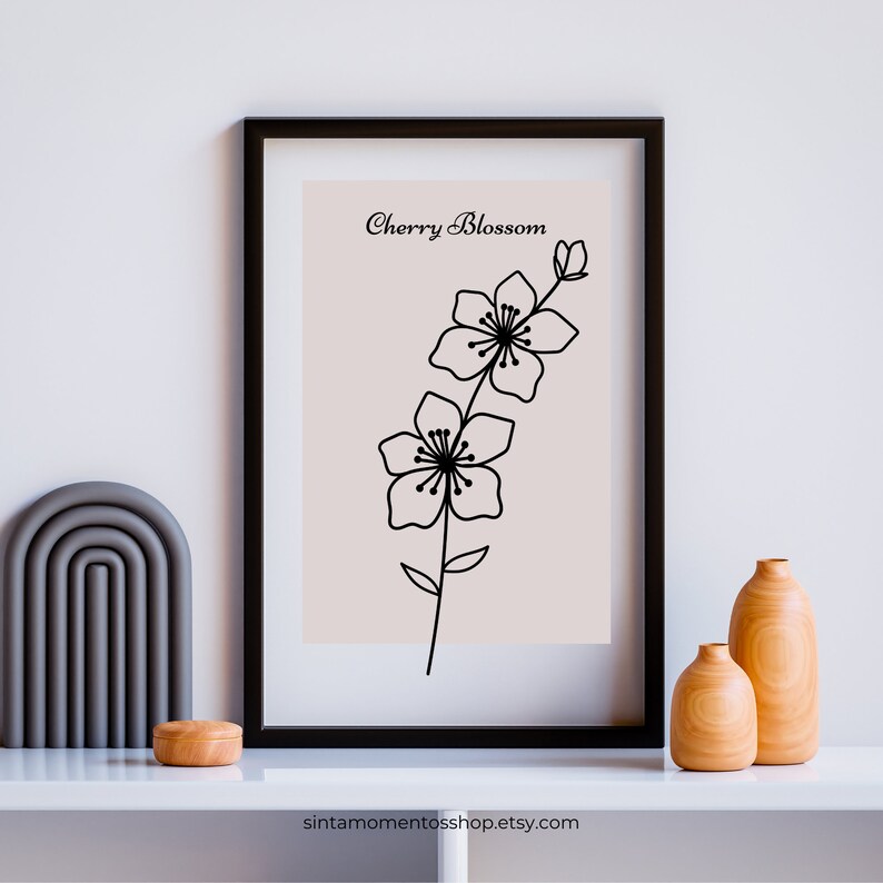 Personalised Birth Flower Month Printable Wall Art, Custom Birth Flower ...