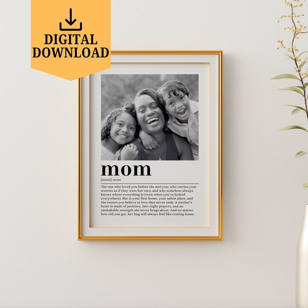 Personalized Mom Definition Printable Wall Art Mother's Day Photo From ...