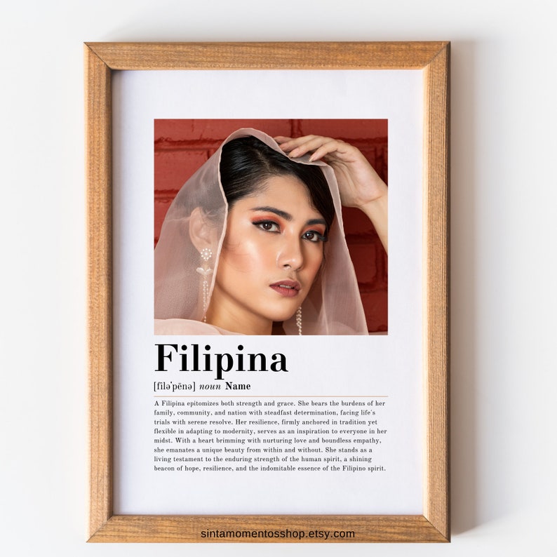 Personalized Filipina Definition Printable Wall Art, Filipina Beauty ...