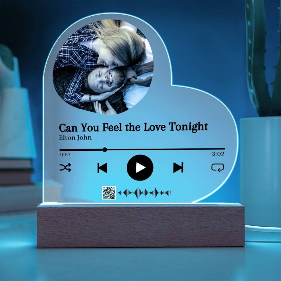 Custom Spotify Acrylic Heart Plaque,spotify Music Acrylic Plaque,music ...