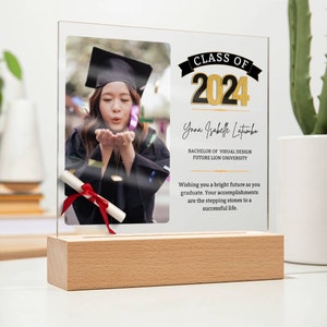 Personalised Graduation Light up Plaque Graduating Plaque for Her Son ...